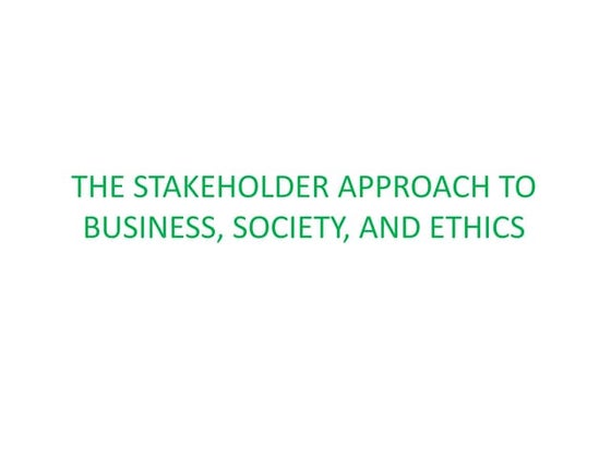 Stakeholder theory presentation | PPT