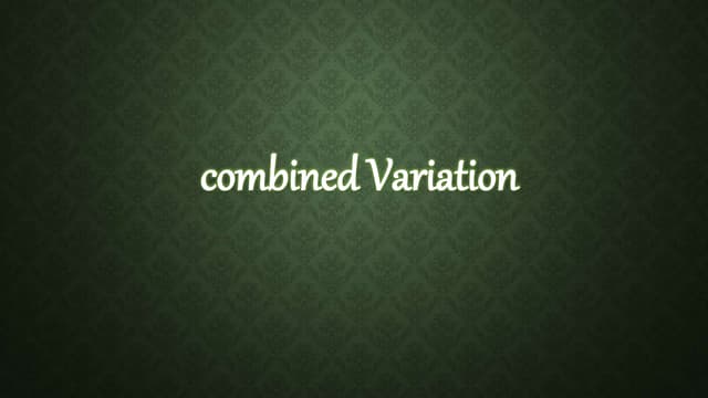 Combined Variation | PDF