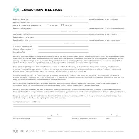 location release forms | PDF