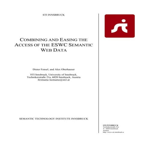 Combining And Easing The Access Of The Eswc Semantic Web Data 0 Pdf Web Design And Html