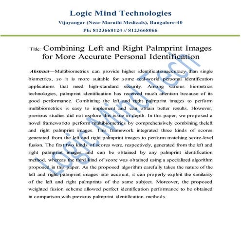 Combining left and right palmprint images for | DOCX