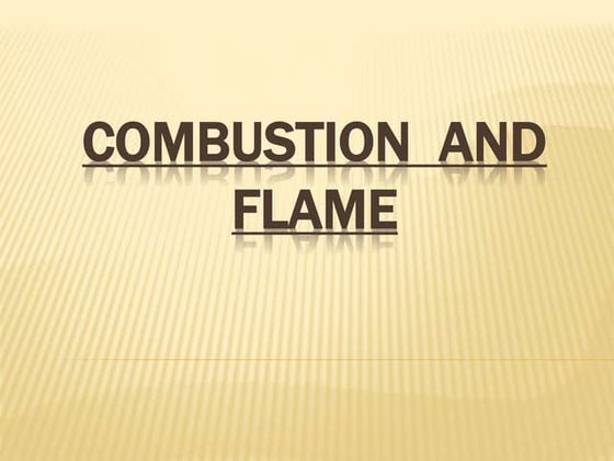 Chapter - 6, Combustion and Flame, Science, Class 8 | PDF | Chemistry ...