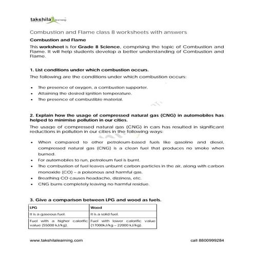 Combustion and Flame class 8 worksheets.pdf