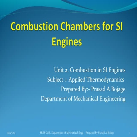 Combustion In Si Engines Ppt