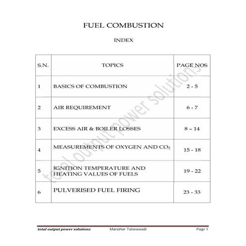 Pulverised Coal Combustion theory | PDF