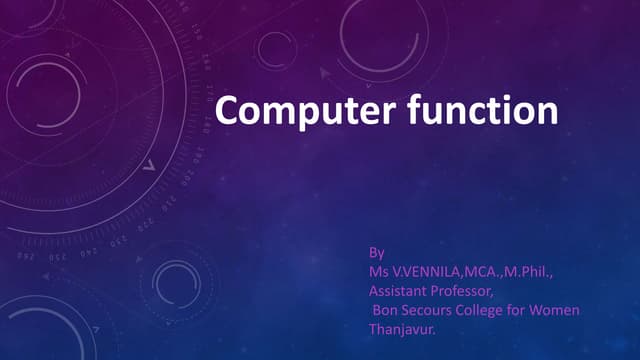Computer Functions | Ppt