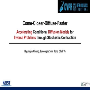 Come Closer Diffuse Faster Accelerating Conditional Diffusion Models For Inverse Problems