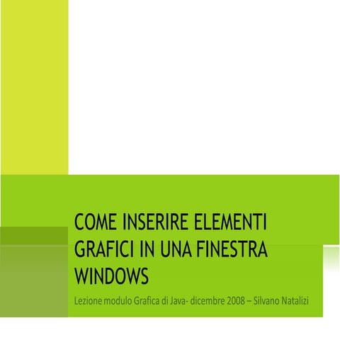 Come Inserire Elementi Grafici In Una Finestra Windows | PPT | Programming Languages | Computing