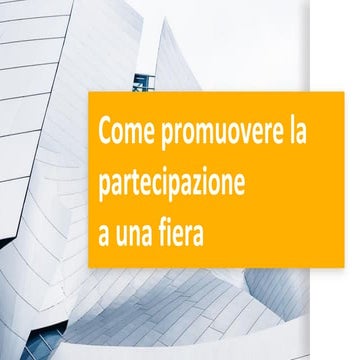 Come promuovere una fiera B2B | PDF