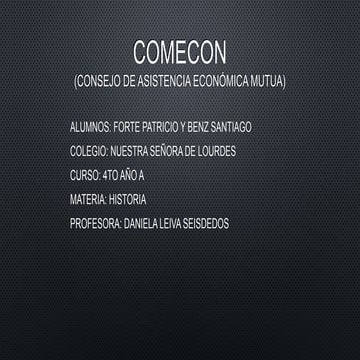 Comecon | PPTX