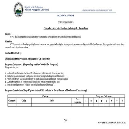 ComEd101 - Introduction to Computer Education NEW.docx | Computing ...