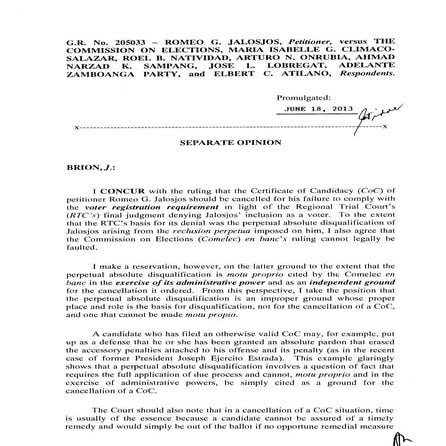 COMELEC motu proprio disqualifies candidate | PDF