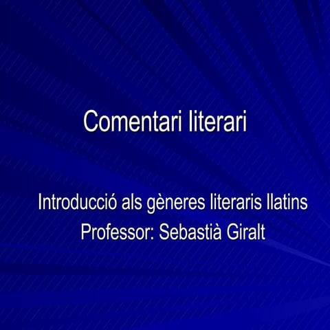 Comentari filosòfic | PDF