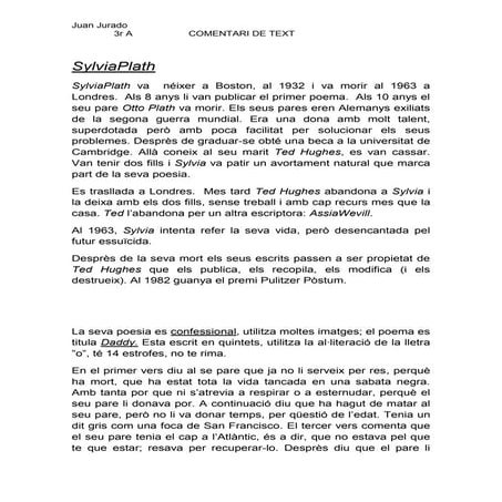 Comentari de text de sylvia plath | DOCX