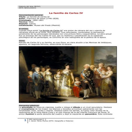 La familia Carlos_IV_GOYA | PDF