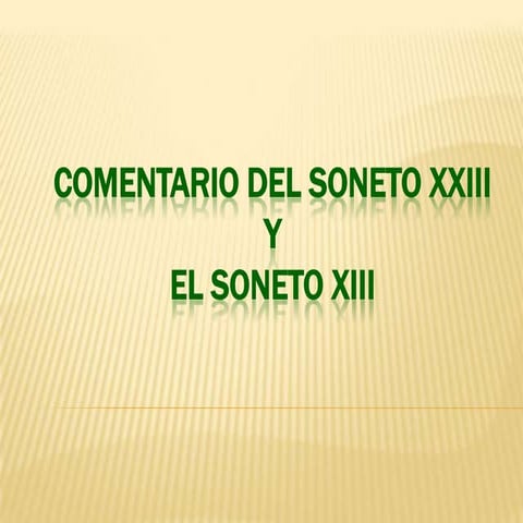 Comentario del soneto xxiii y | PPTX