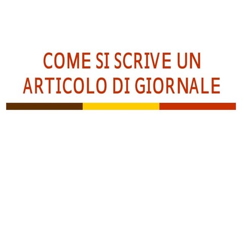 Come scrivere un articolo di giornale | PDF