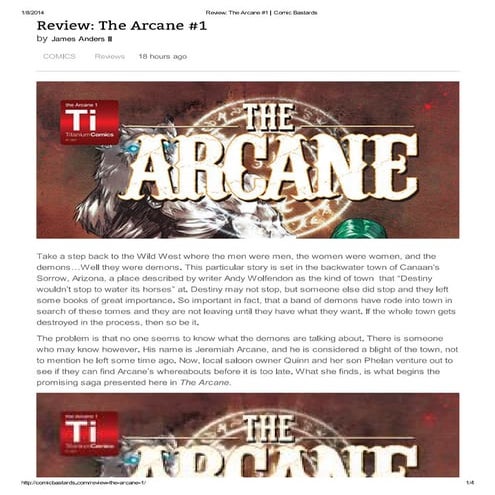 Review: The Arcane #1 | PDF