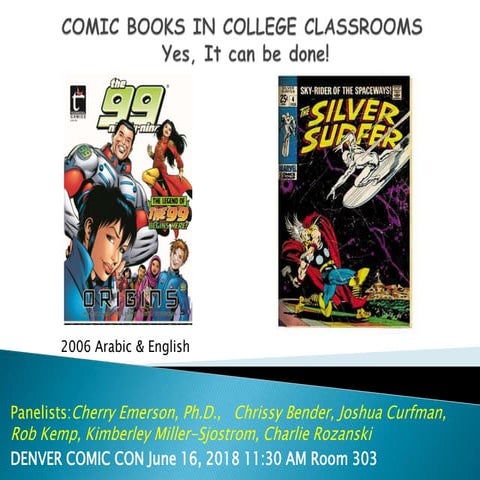 Comic books in college classrooms power point 6 11 2018 at 12 40 pm | PPTX