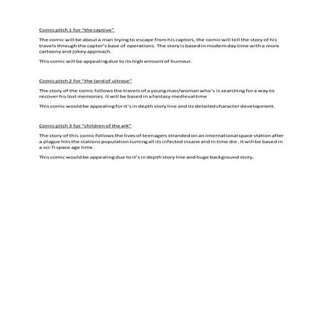 Comic pitch | DOCX | Science Fiction | Genres
