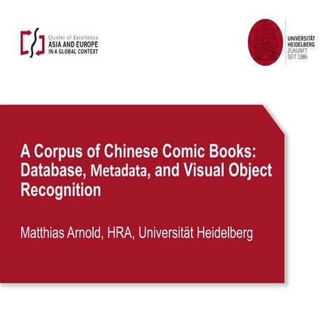 A Corpus of Chinese Comic Books: Database, Metadata, and Visual Object Recognition | PDF