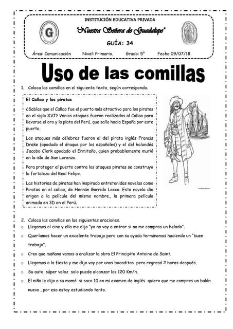 Ficha lectura 1, 2 curso | PPT