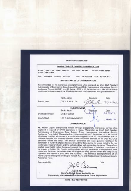 Major Jack G Wheeldon Iii Letter Of Reference | PDF