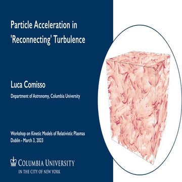Luca Comisso - Particle Acceleration in 'Reconnecting' Turbulence | PDF