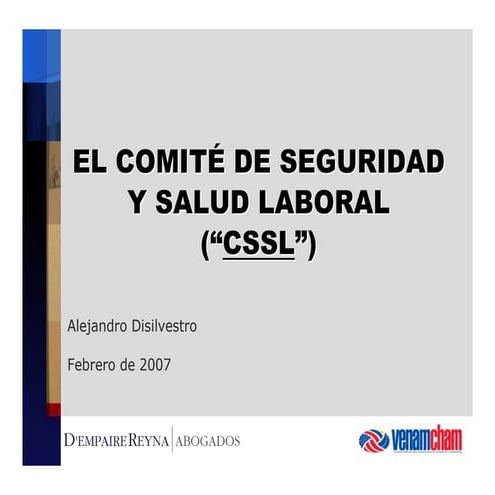 Comite de seguridad y salud en el trabajo parte de la gestion de ...