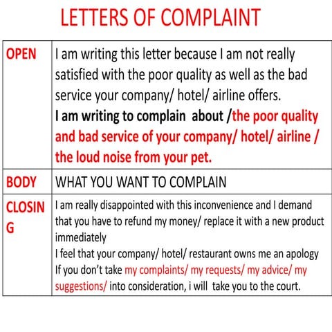 COMLPAINT-LETTER- TU VUNG GOI Y TASK 3, 8, 9, 10.pptx