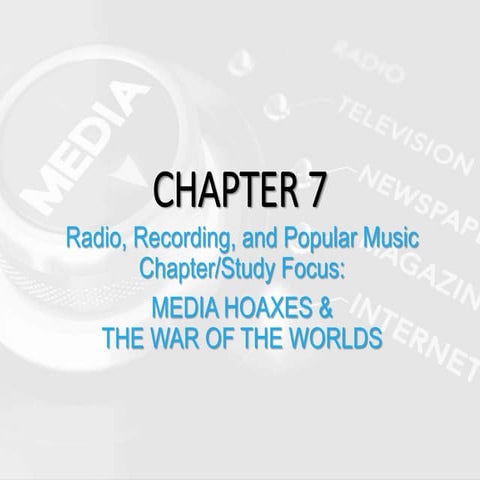 WCC COMM 101 chapter 7 PowerPoint (hoaxes and wotw) (updated3) LUTHER | PPTX
