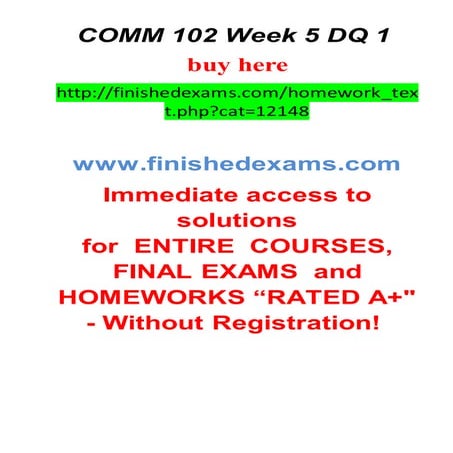Comm 102 week 5 dq 1 | DOCX