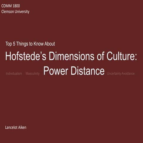 Hofstede Dimensions: Power Distance | PPTX