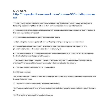 COMM 300 MIDTERM EXAM | PDF