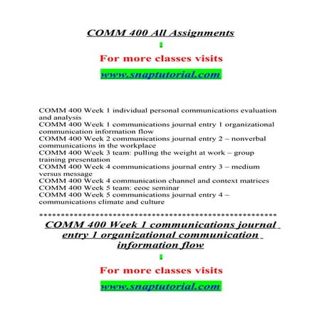 Comm 110 Research Assignment | PDF