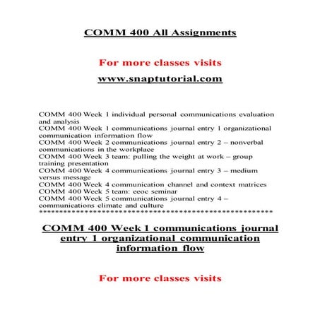 Comm 110 Research Assignment | PDF