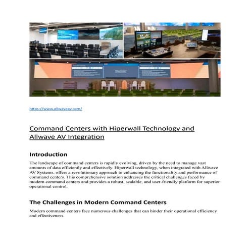 Command Centers with Hiperwall Technology and Allwave AV Integration | DOCX