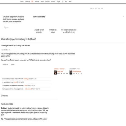 Command Line What Is The Proper Terminal Way To Shutdown Ask Ubuntu Pdf Operating Systems