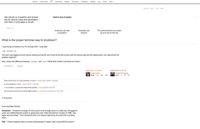 Command Line What Is The Proper Terminal Way To Shutdown Ask Ubuntu Pdf Operating Systems