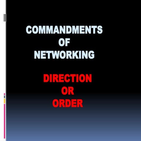 Commandments OF networking in direct selling business | PPTX