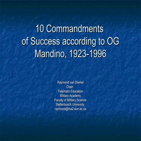 Commandments of success | PPT