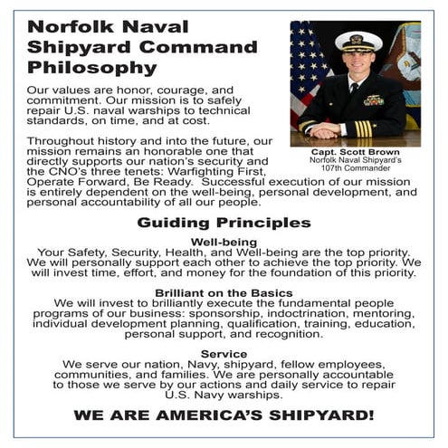 Shipyard Commander Capt. Brown's Command Philosophy | PDF