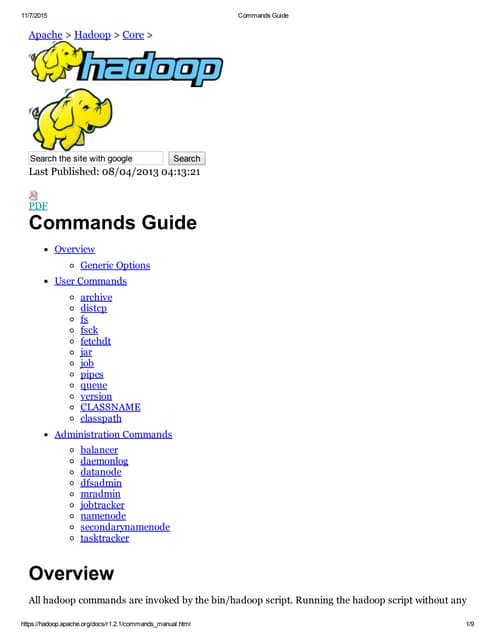 Commands guide apache hadoop | PDF Commands guide apache hadoop | PDF