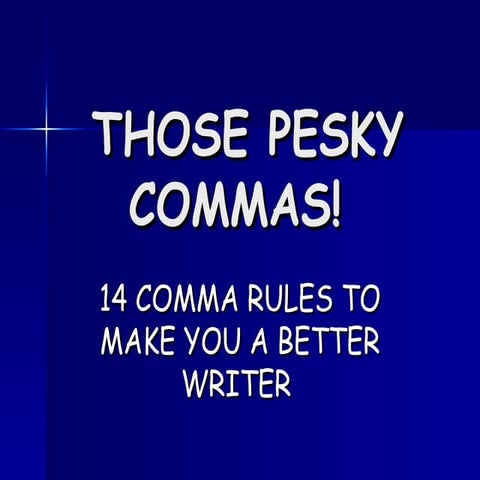 Comma Rules PowerPoint | PPT