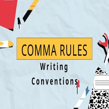 Comma Rules Information and Practice Education Presentation in Red and ...