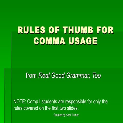 Commas | PPT