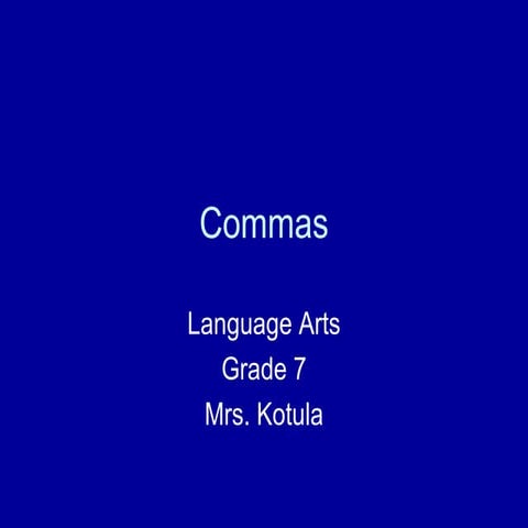 Commas | PPT
