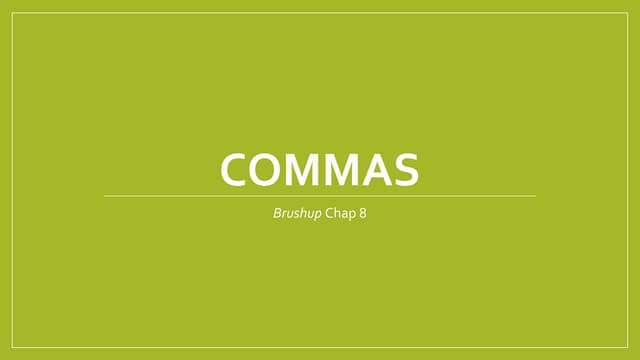 Grammar - Comma Use | PDF