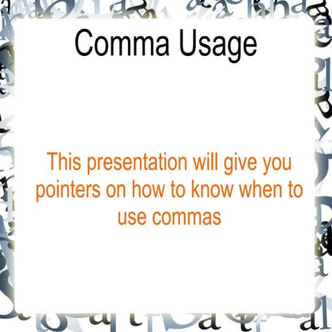 Comma usage (2) | PPT