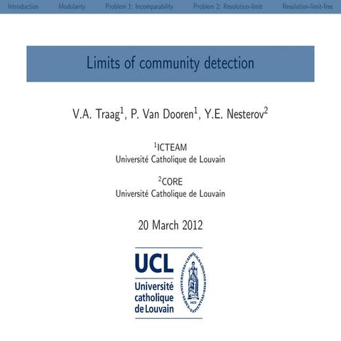 Limits of community detection | PPT